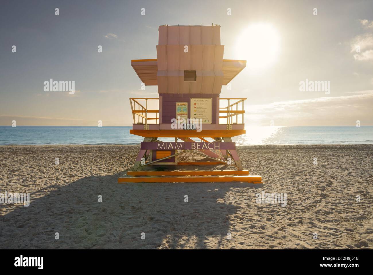 Miami South Beach lifeguard house in a colorful art deco style Stock ...