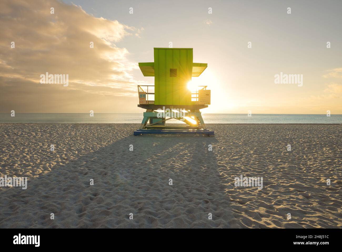 Miami South Beach lifeguard house in a colorful art deco style Stock ...