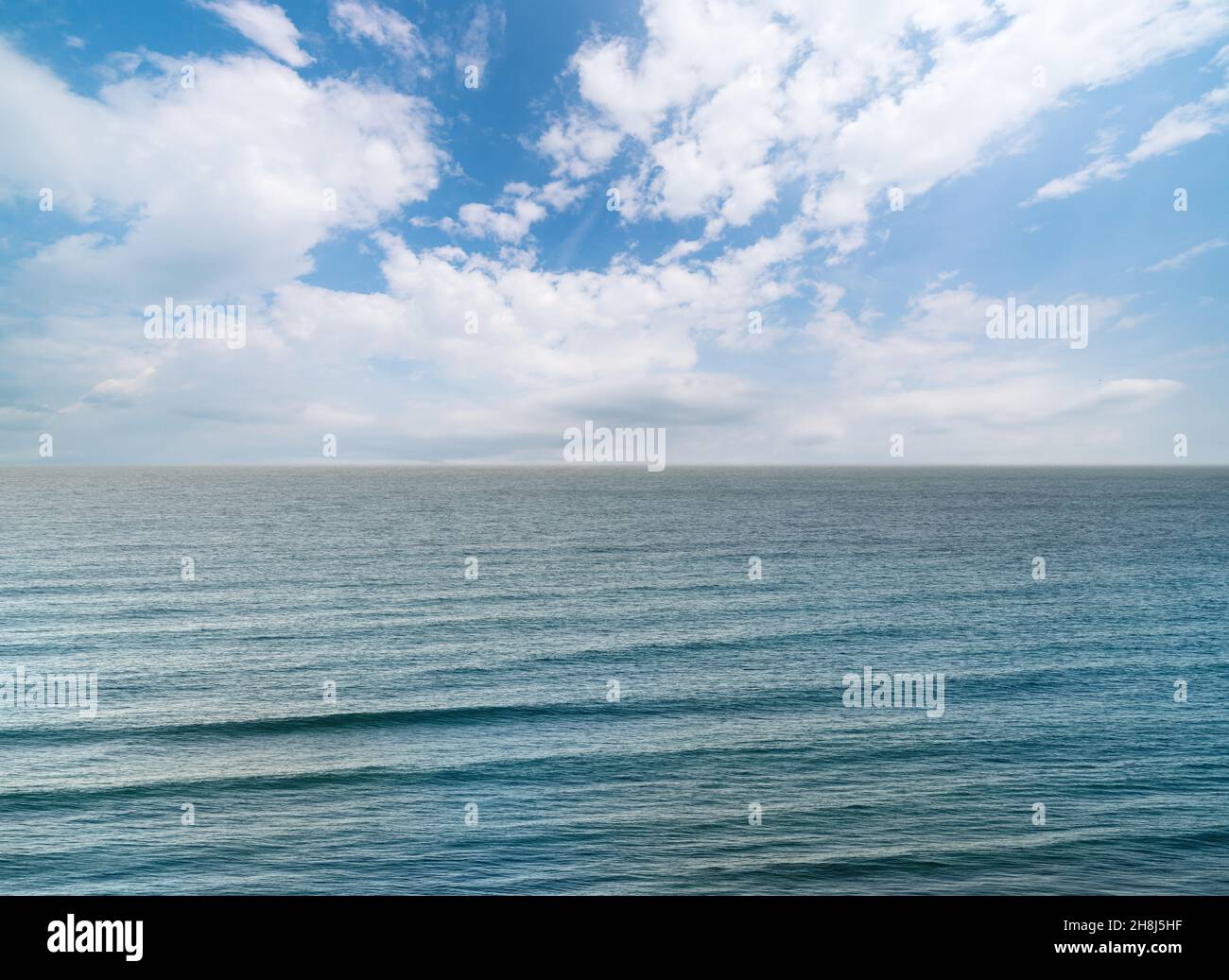 Panorama of sea and sky with clouds Stock Photo - Alamy