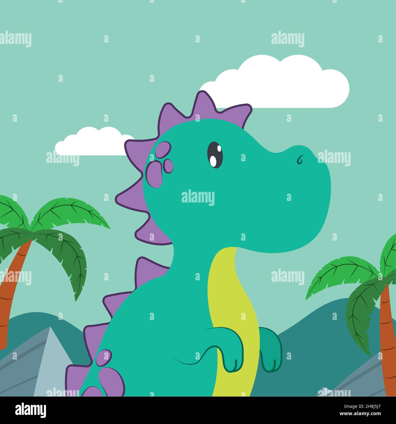 green t-rex poster on nature Stock Vector Image & Art - Alamy