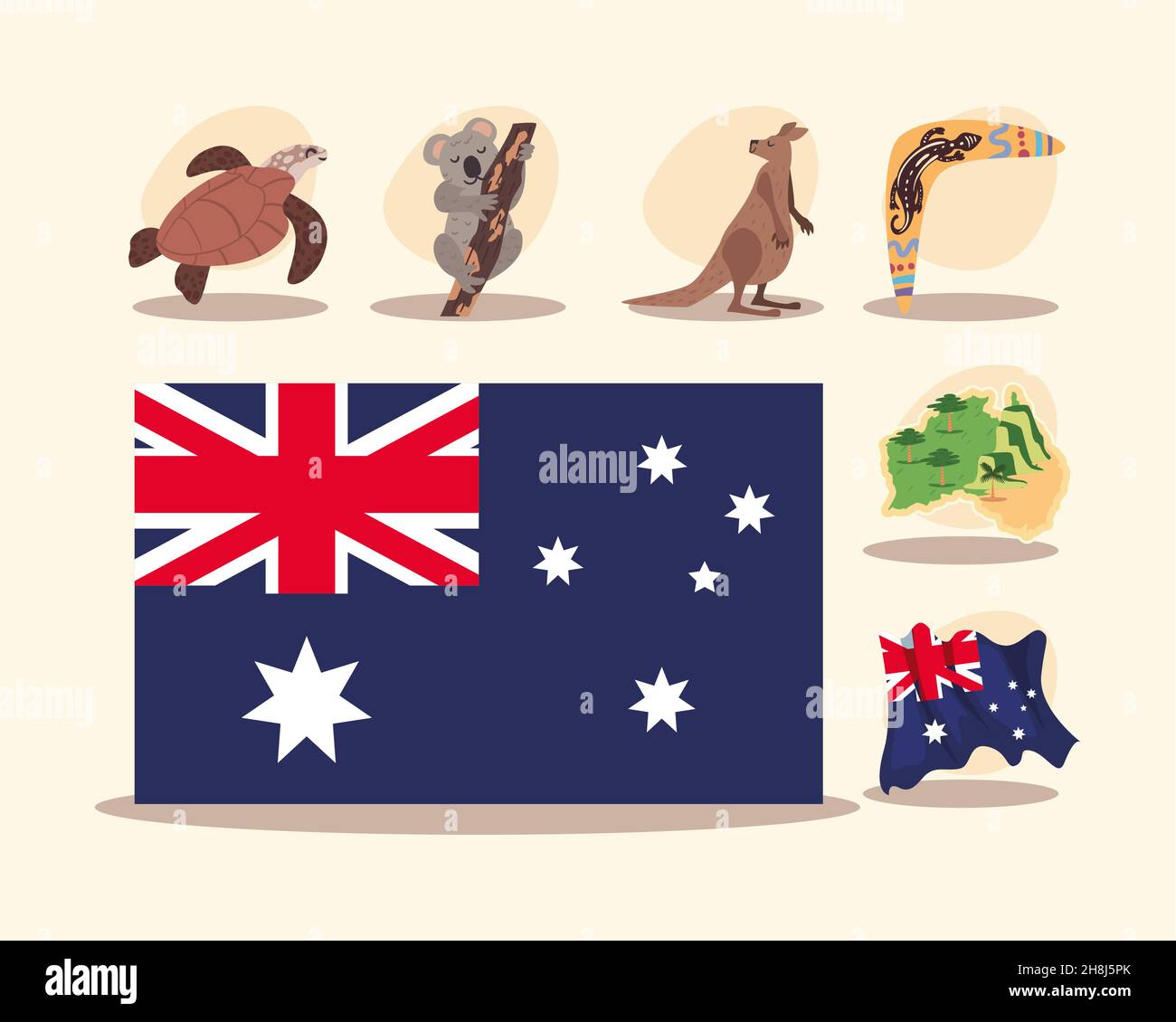 set of seven australian items Stock Vector Image & Art - Alamy