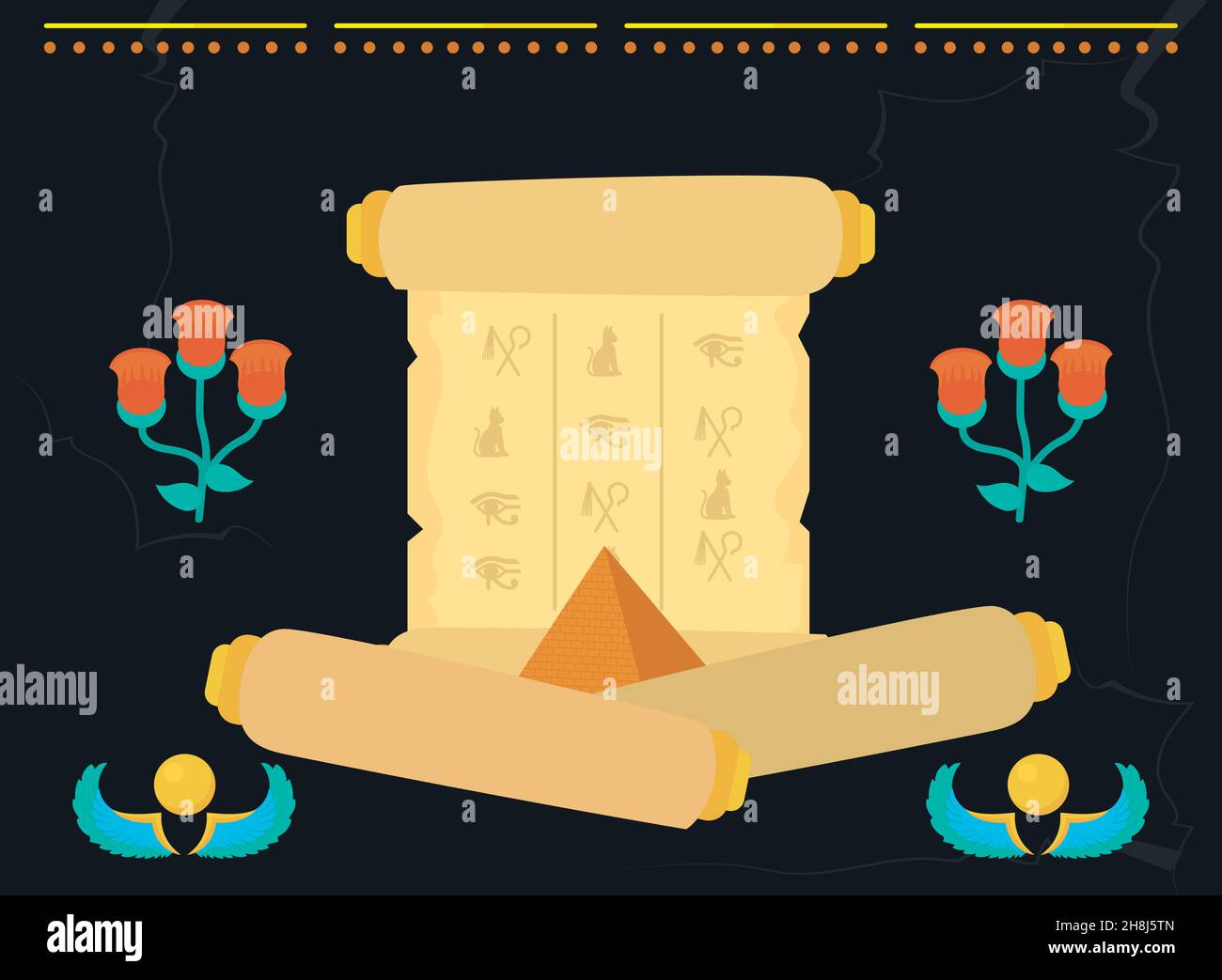 card of hieroglyph and pyramid Stock Vector Image & Art - Alamy