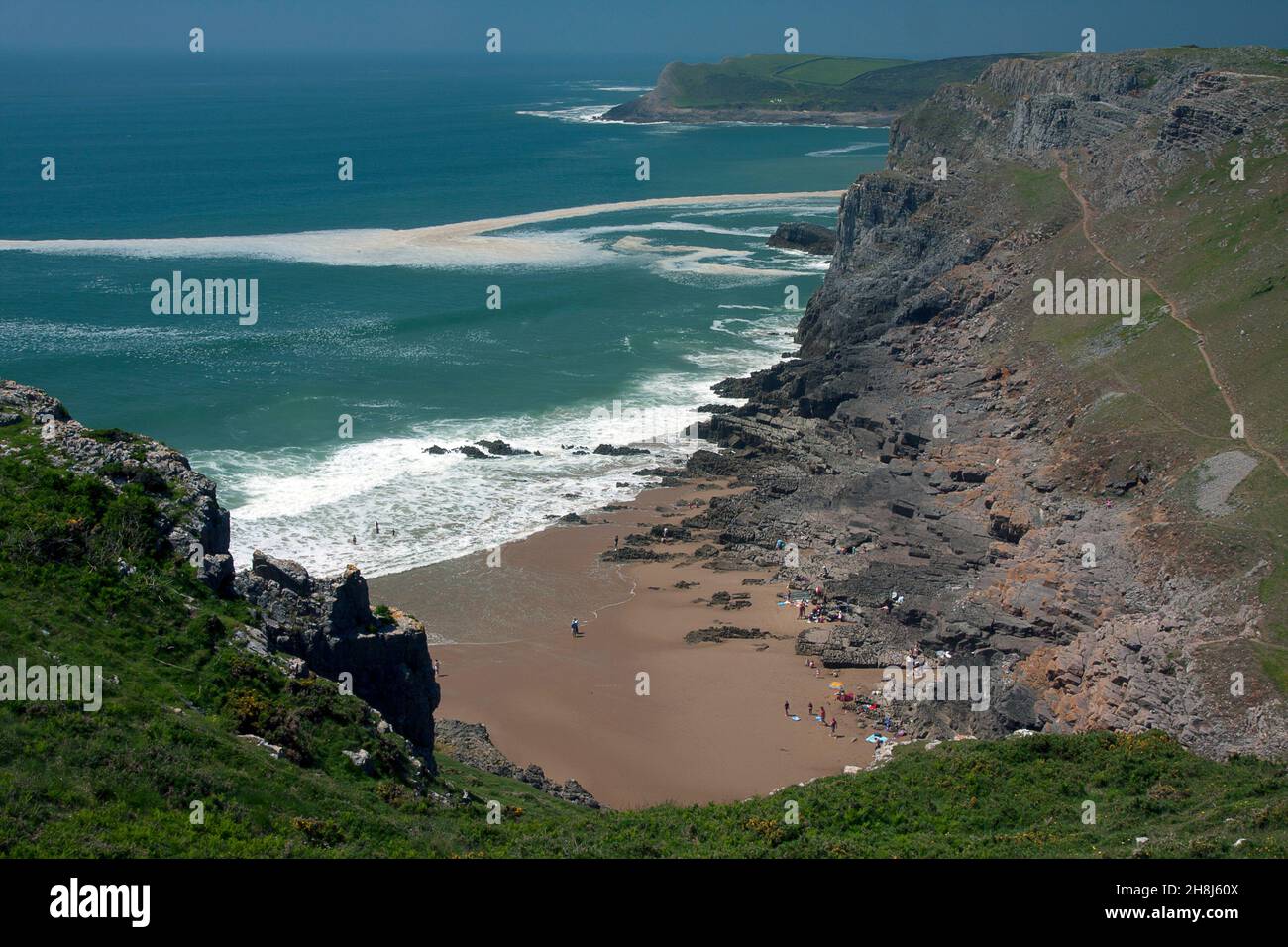 Mewslade Bay, Gower Peninsula, Glamorgan, South Wales Stock Photo - Alamy
