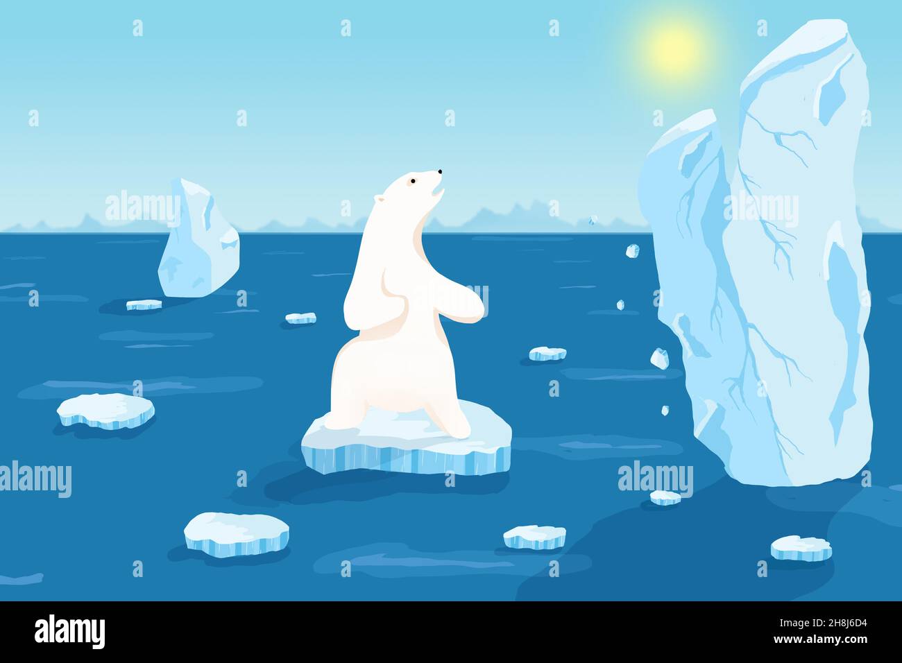 Melting Glacier Polar Bear