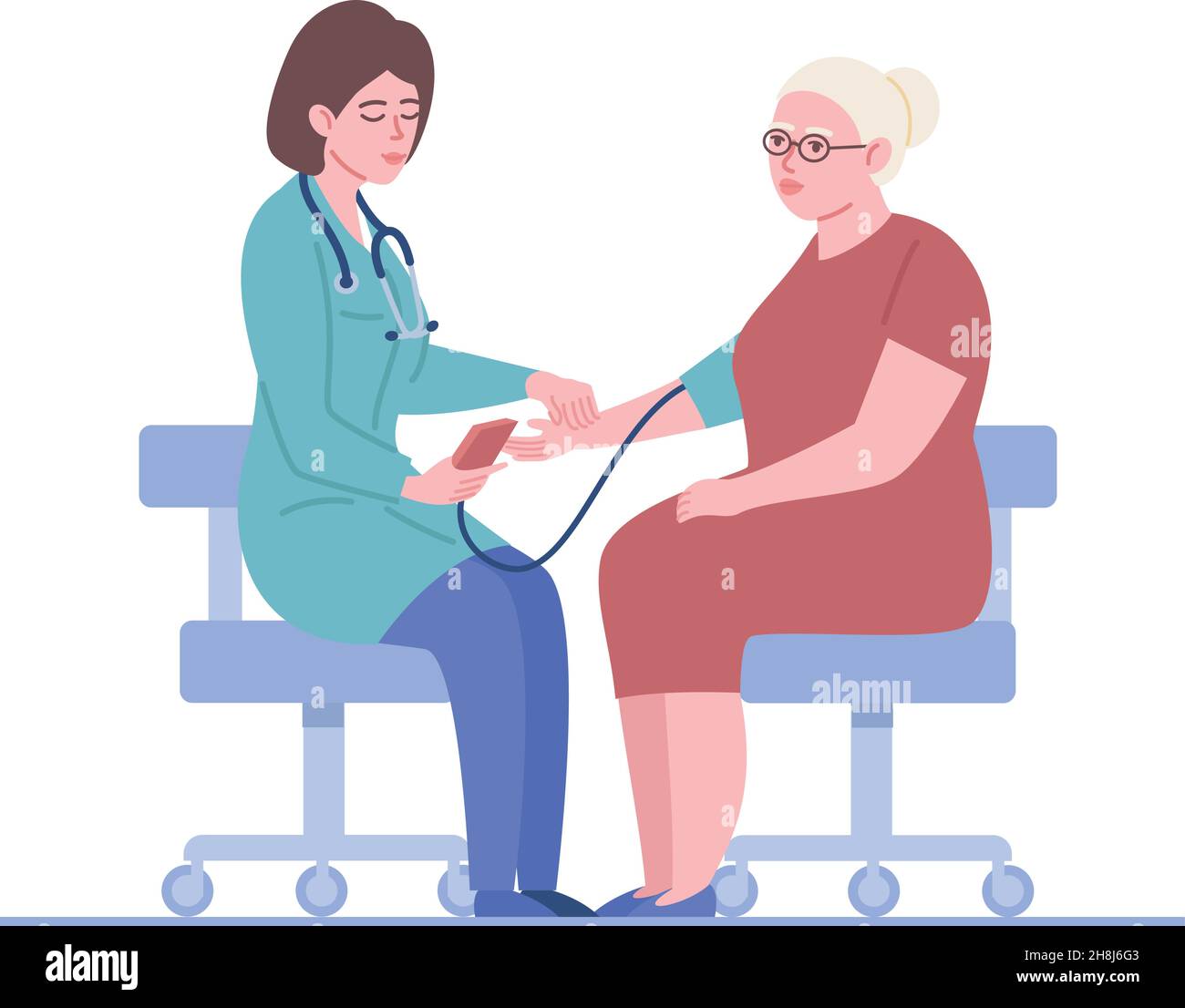 Nurse Taking Blood Pressure Cartoon