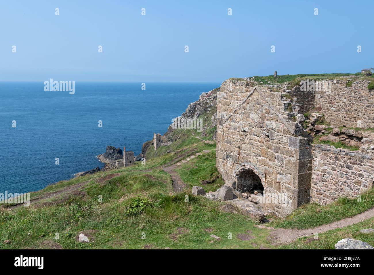 The Crowns engine houses at Botallack mine in Cornwall Stock Photo - Alamy