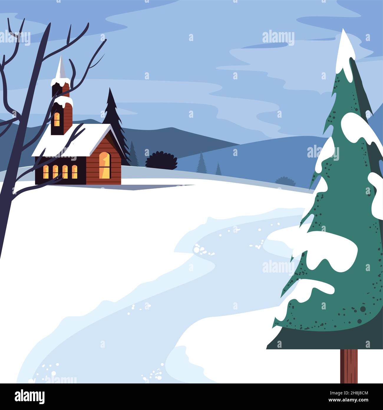 Ancient wooden church house Stock Vector Images - Alamy