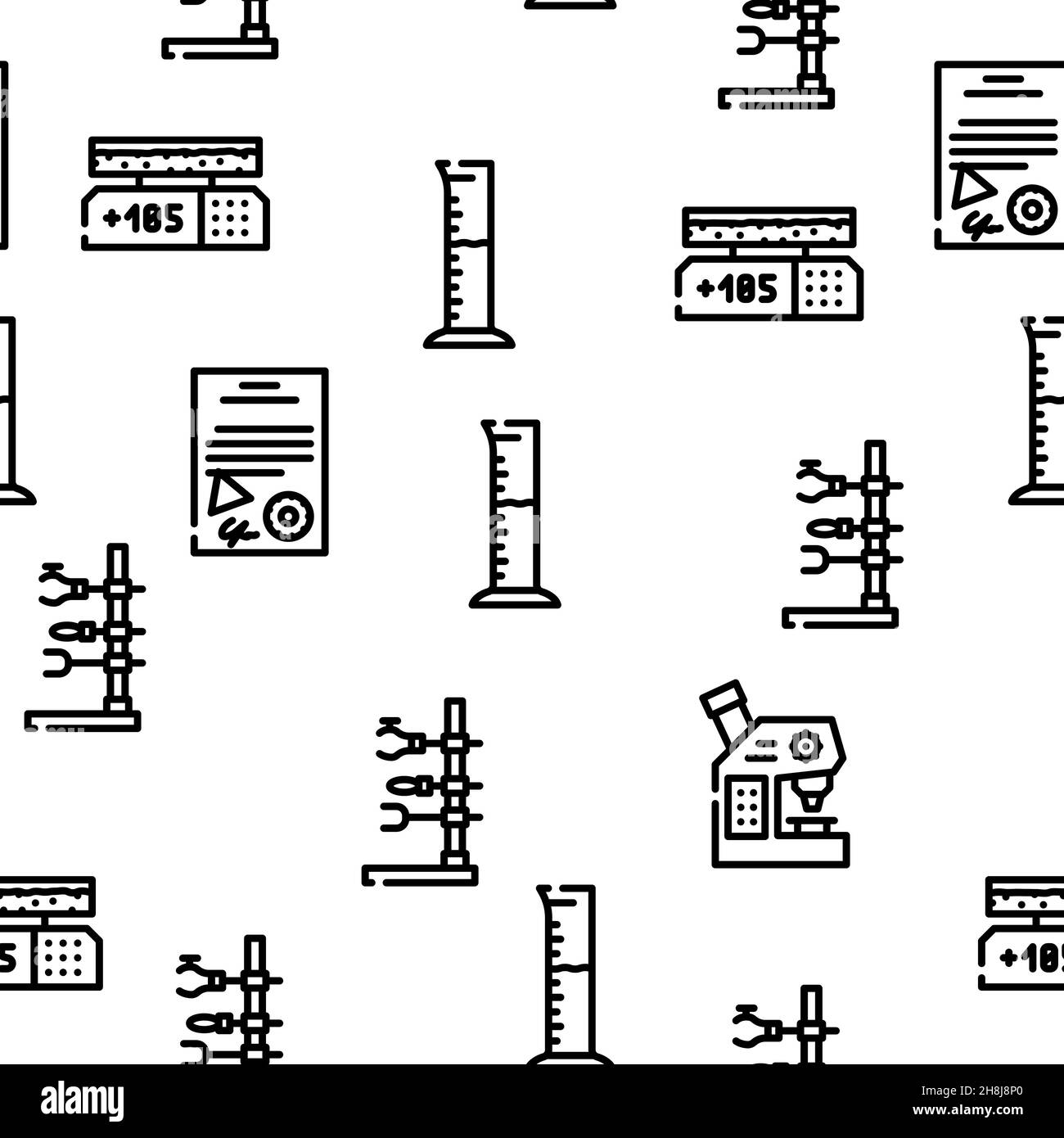 Laboratory Equipment For Analysis Vector Seamless Pattern Stock Vector ...