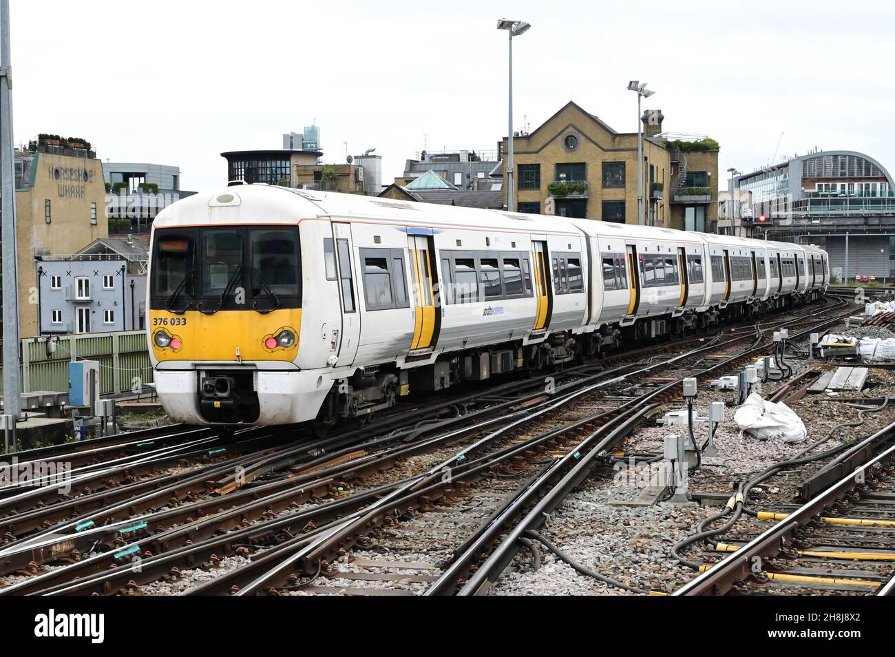 London, London City, UK-November 30th 2021: A southeastern class 376 ...