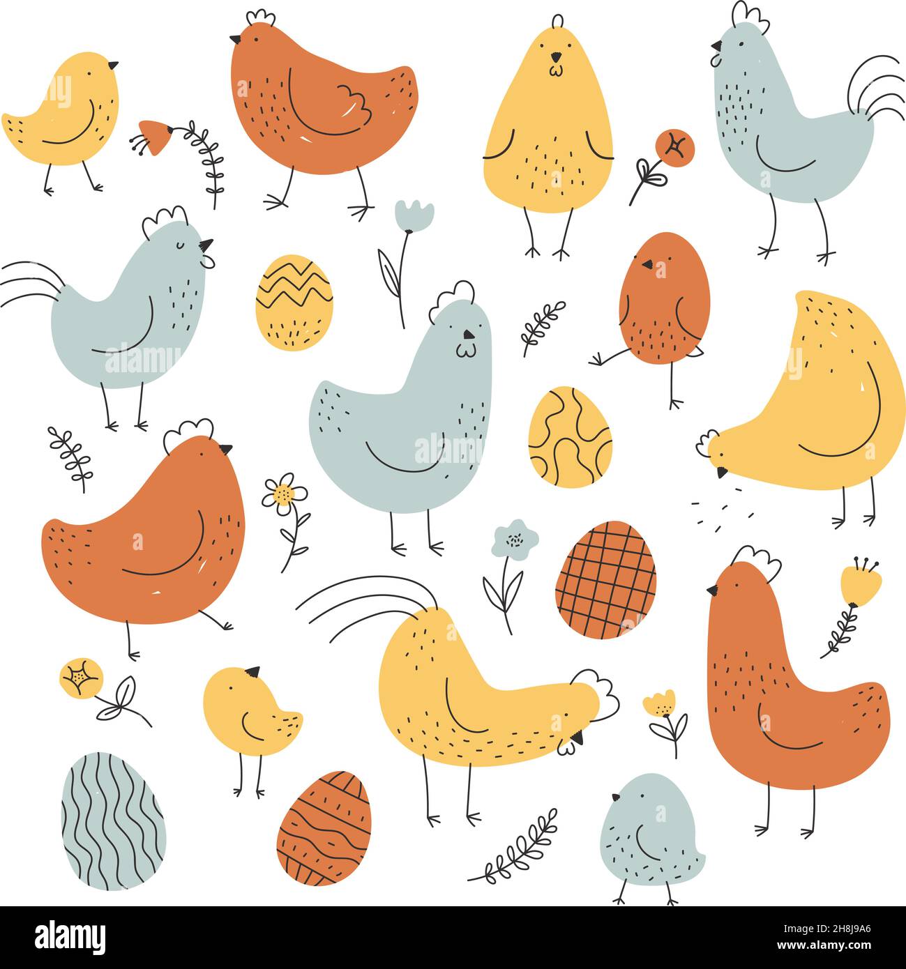 Roosters hens chickens Cut Out Stock Images & Pictures - Alamy