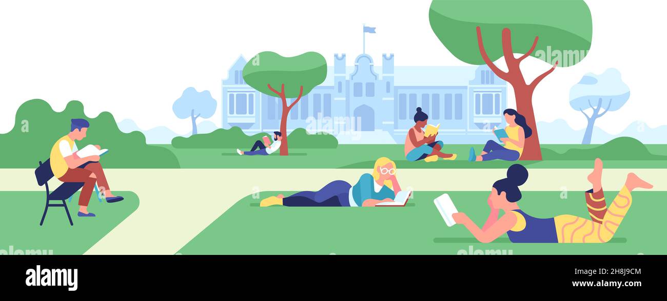 Reading courtyard Stock Vector Images - Alamy