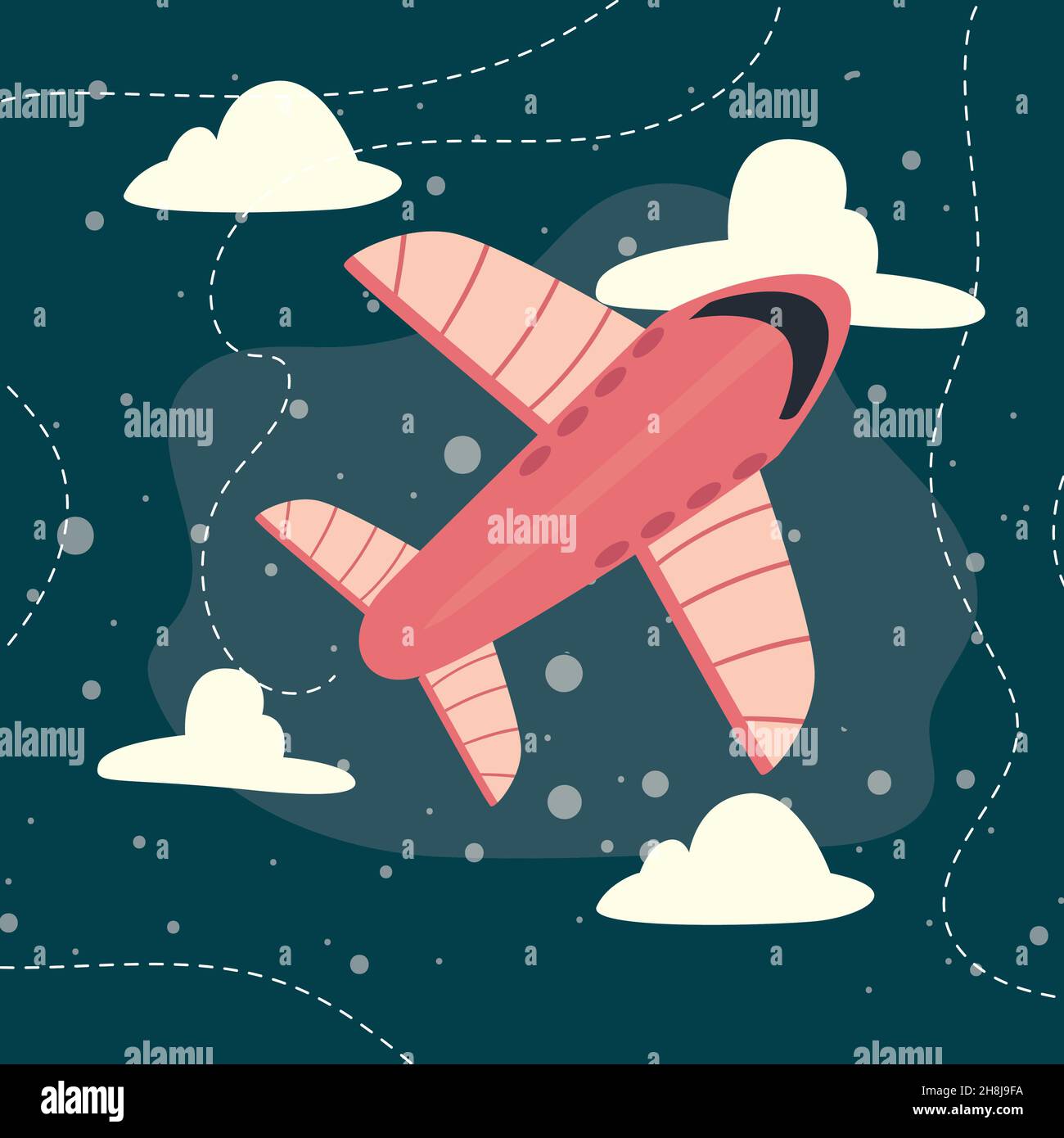 red aeroplane card on sky Stock Vector Image & Art - Alamy