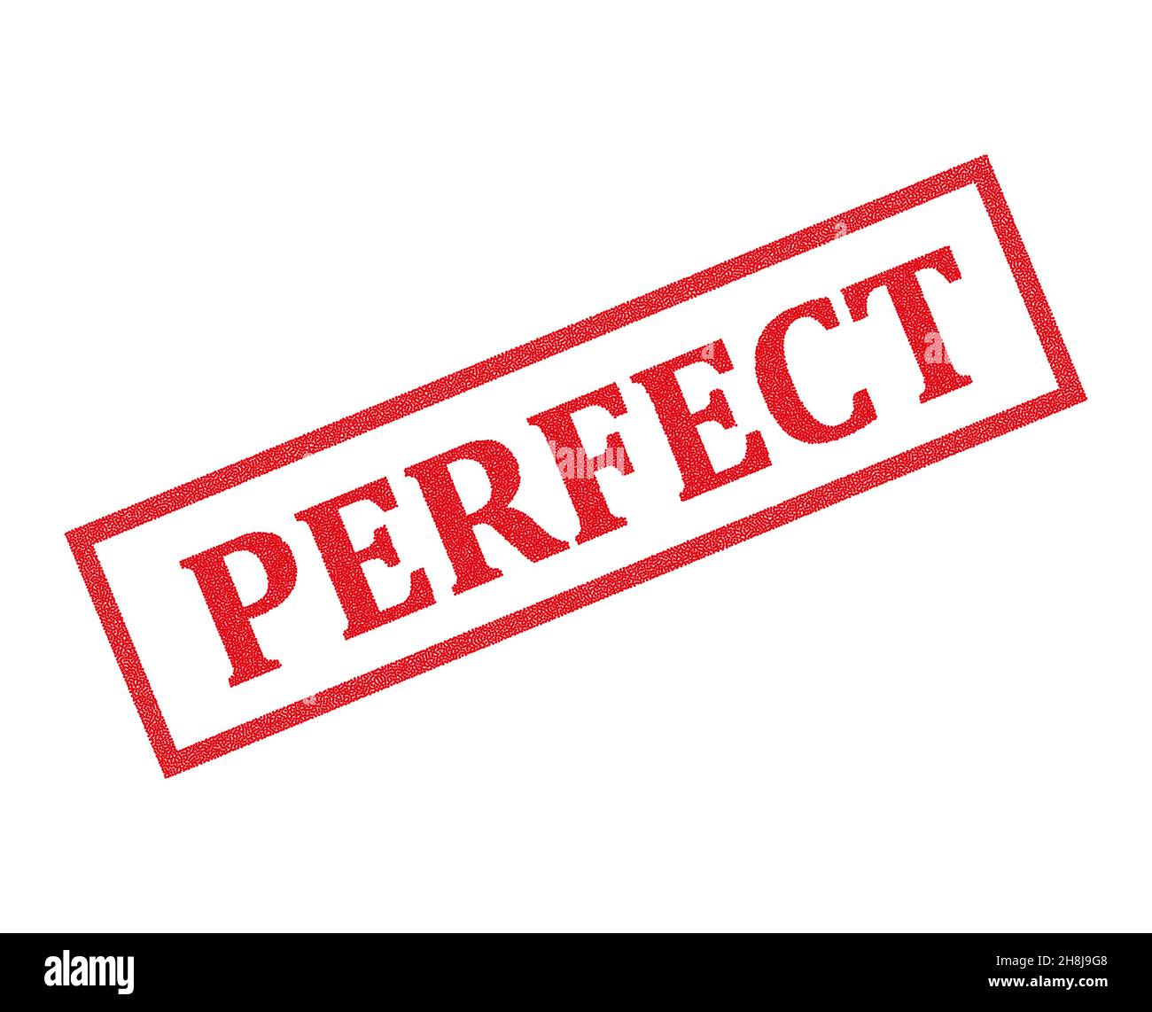 Grunge green perfect word with star icon round rubber seal stamp on ...