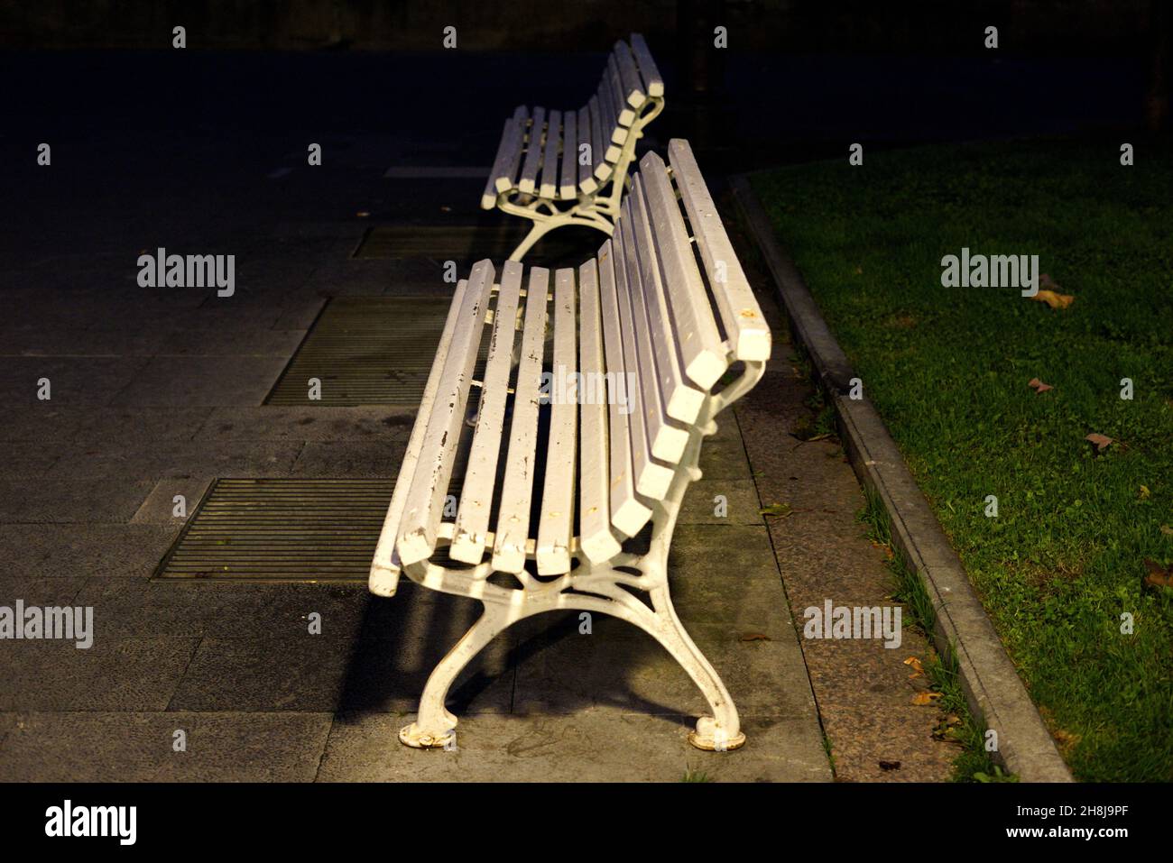 Beautiful shot wooden benches hi-res stock photography and images - Alamy