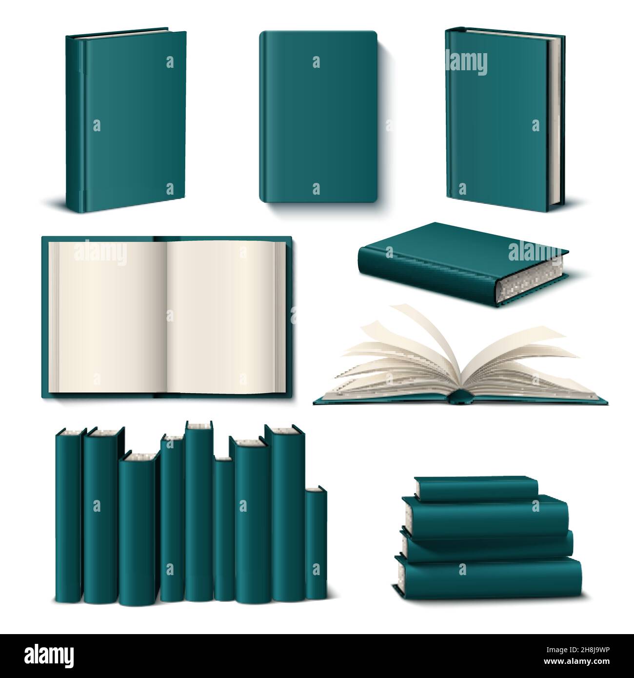 Realistic color books mockup. 3d empty elegant design book template ...