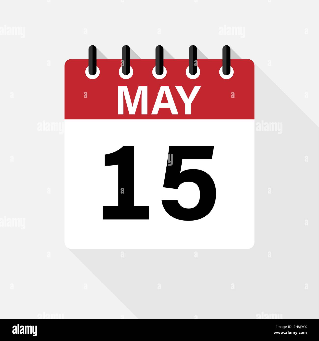 May - Calendar Icon. Calendar Icon with shadow. Flat style. Date, day ...