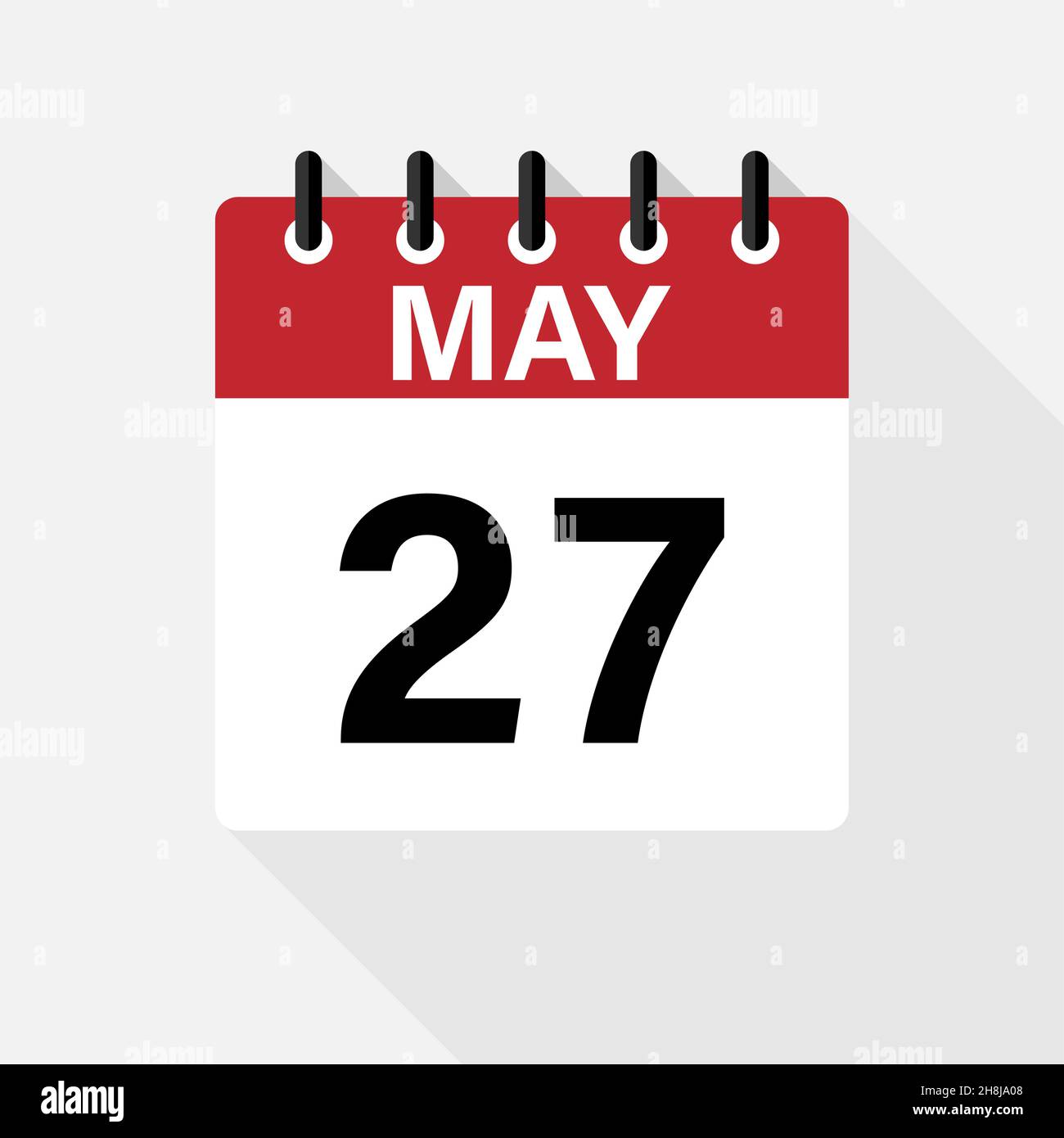 May - Calendar Icon. Calendar Icon with shadow. Flat style. Date, day ...