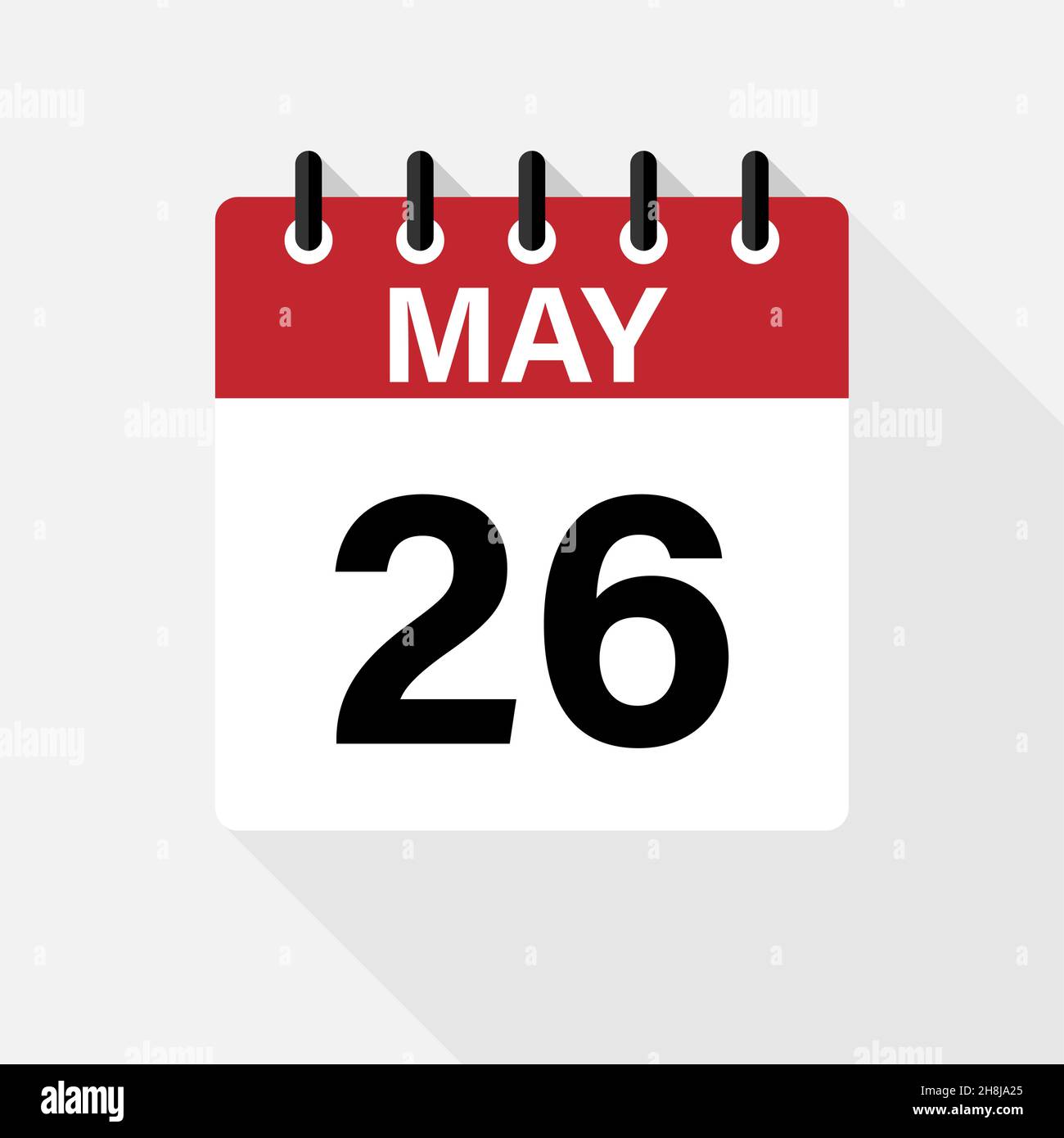May - Calendar Icon. Calendar Icon with shadow. Flat style. Date, day ...