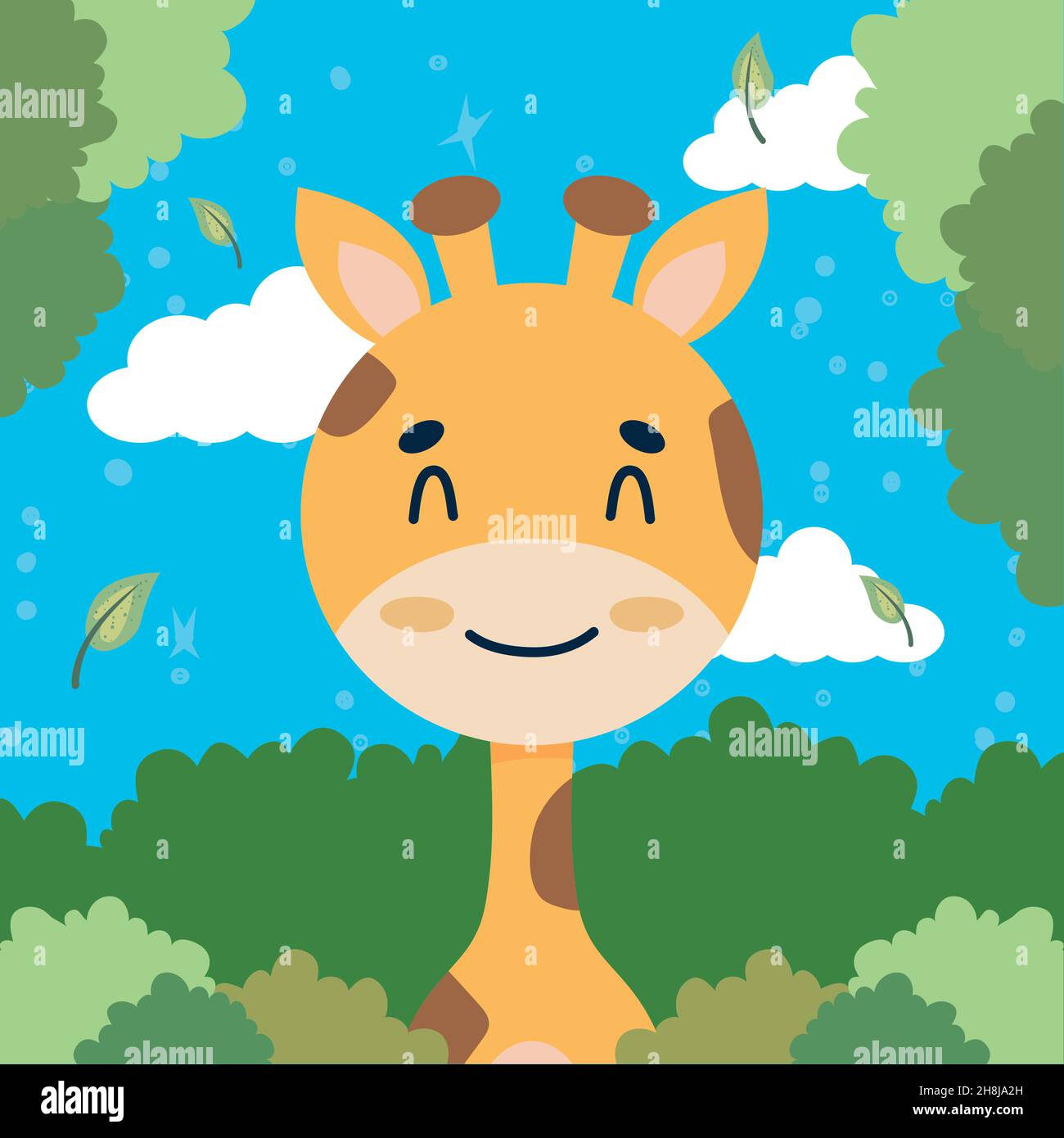 baby giraffe poster on forest Stock Vector Image & Art - Alamy