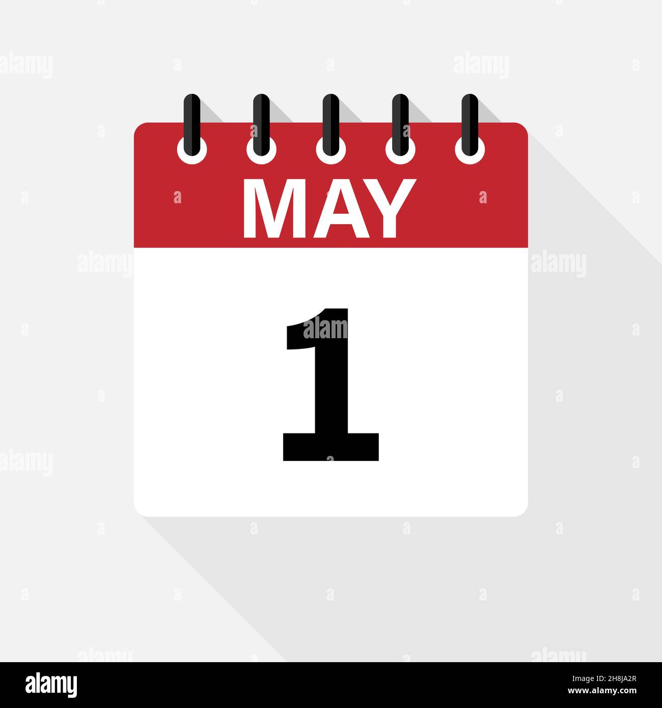 May - Calendar Icon. Calendar Icon with shadow. Flat style. Date, day ...