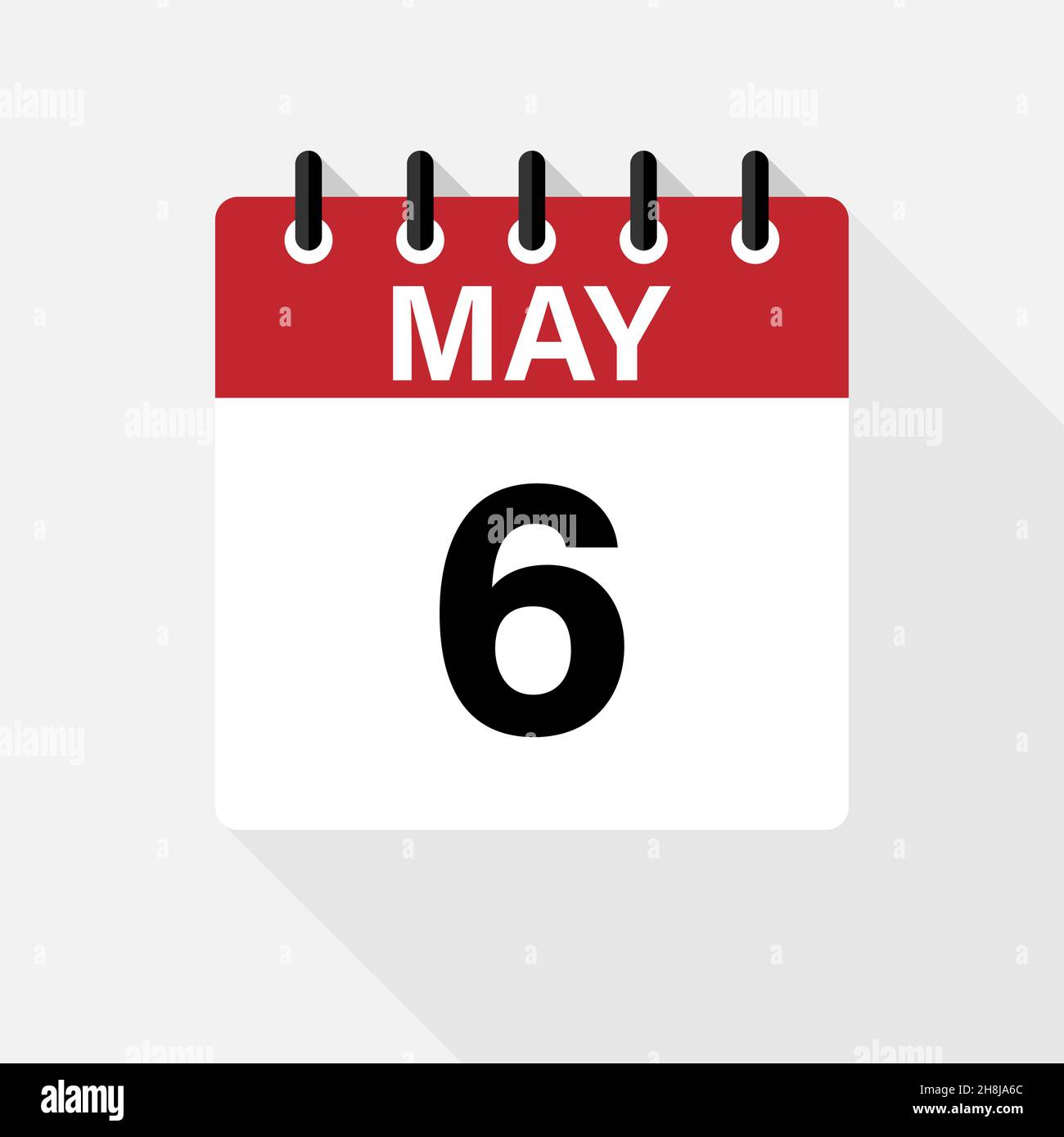 May - Calendar Icon. Calendar Icon with shadow. Flat style. Date, day ...