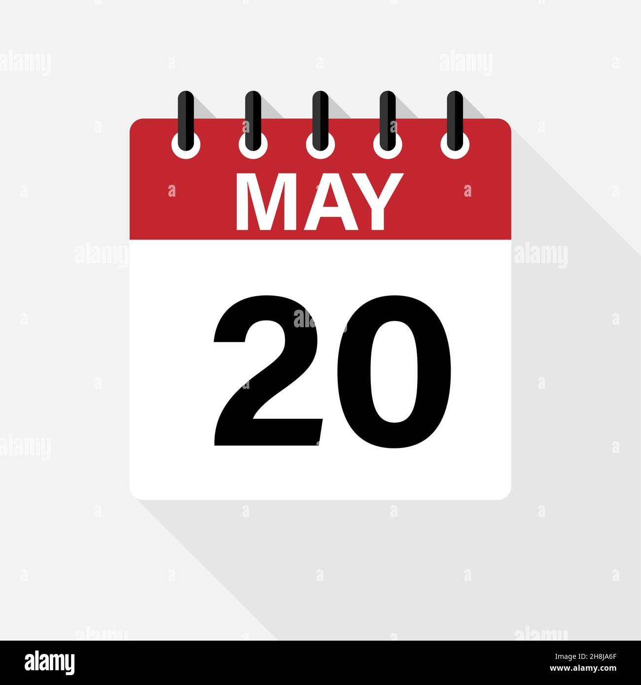 May - Calendar Icon. Calendar Icon with shadow. Flat style. Date, day ...