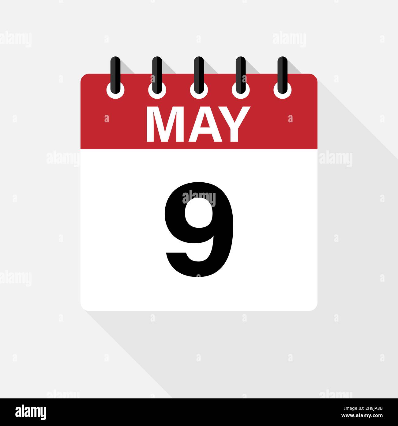 May - Calendar Icon. Calendar Icon with shadow. Flat style. Date, day ...