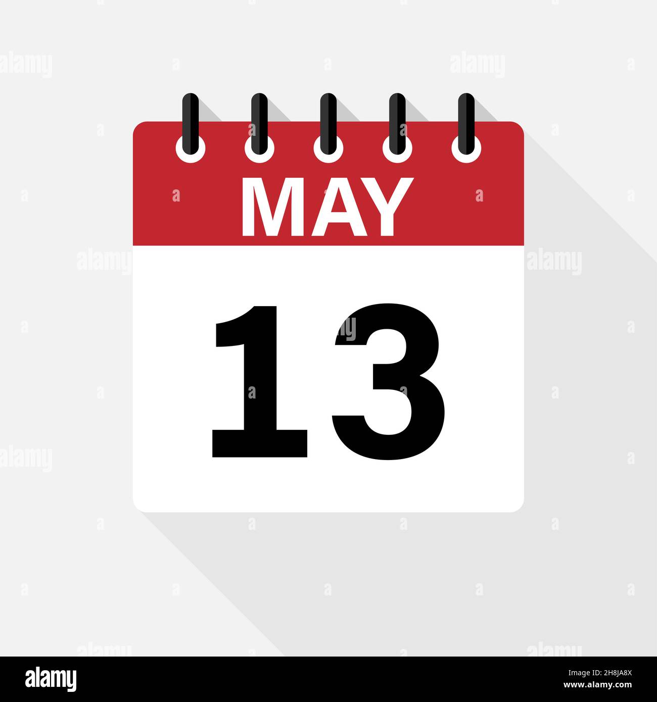 May - Calendar Icon. Calendar Icon with shadow. Flat style. Date, day ...