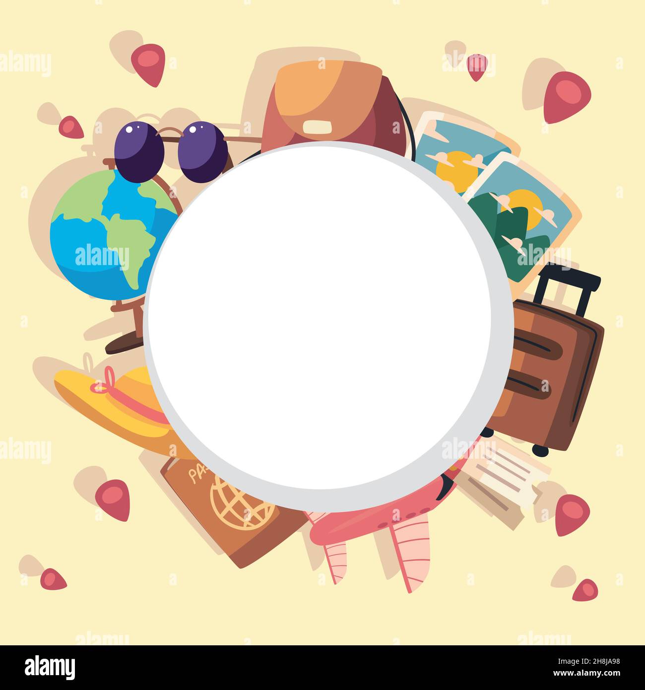 Travel items frame Stock Vector Images - Alamy