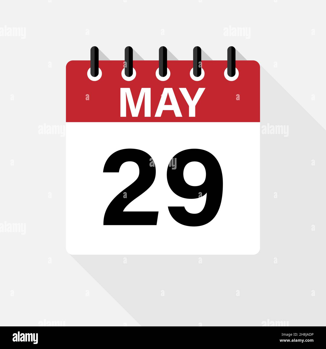 May - Calendar Icon. Calendar Icon with shadow. Flat style. Date, day ...