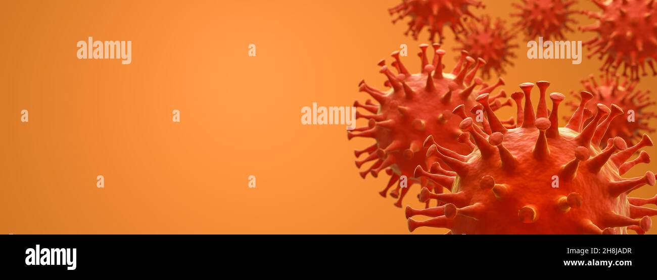 3D render: Corona virus - Schematic image of viruses of the Corona ...