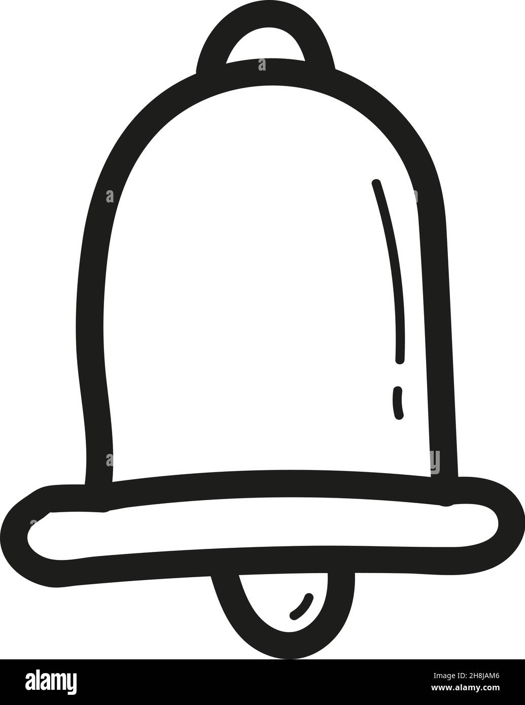 Hand drawn bell notification icon in doodle style isolated Stock Vector ...