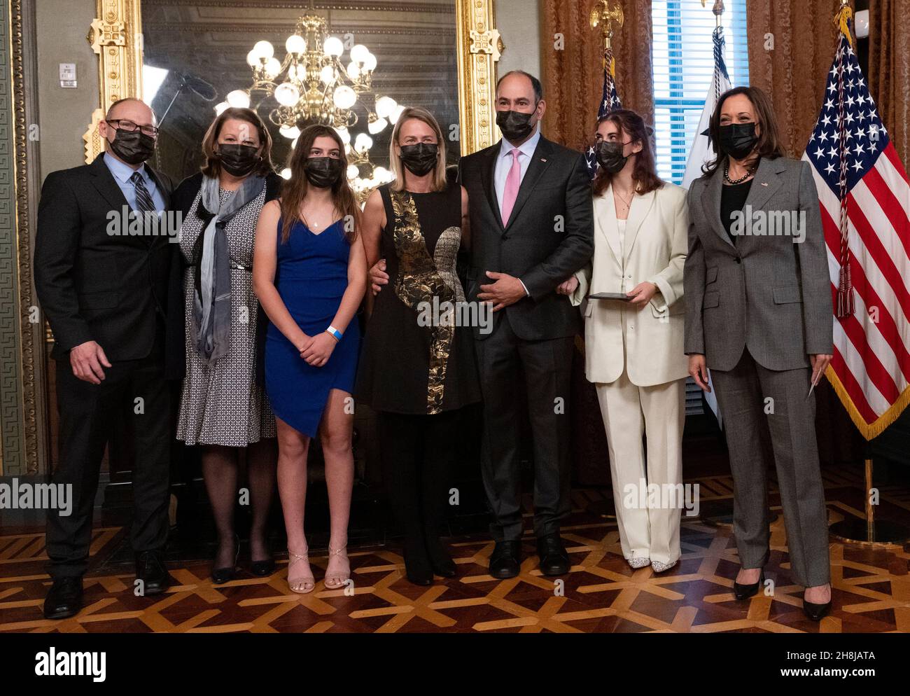United States Vice President Kamala Harris poses with Ambassador ...