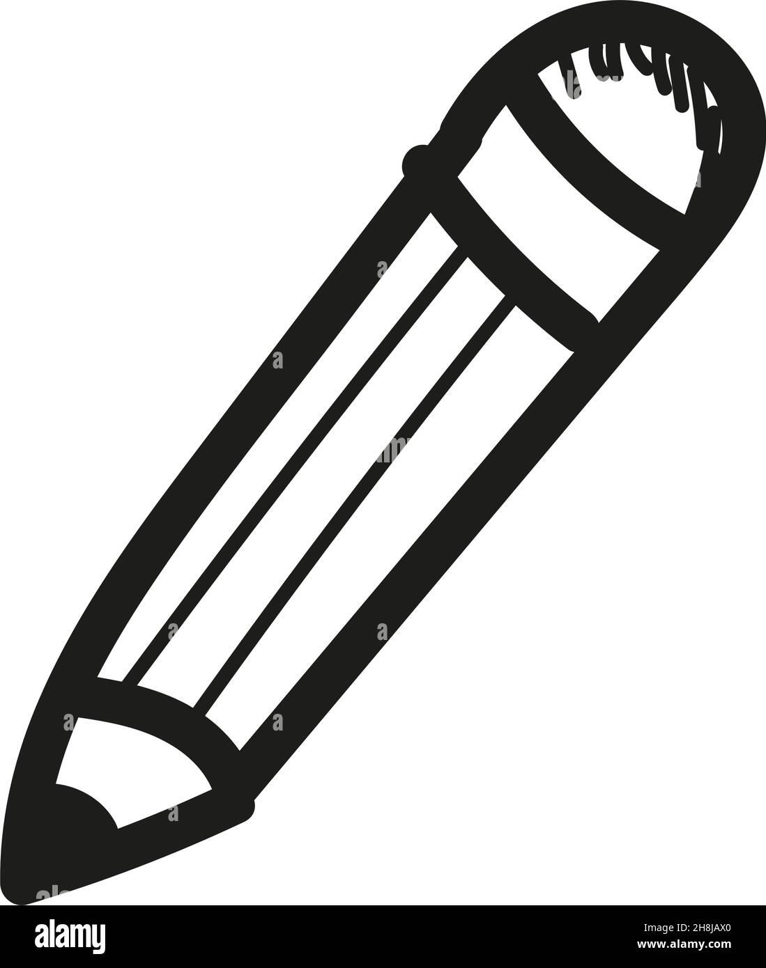 Hand drawn pencil icon in doodle style isolated Stock Vector Image ...