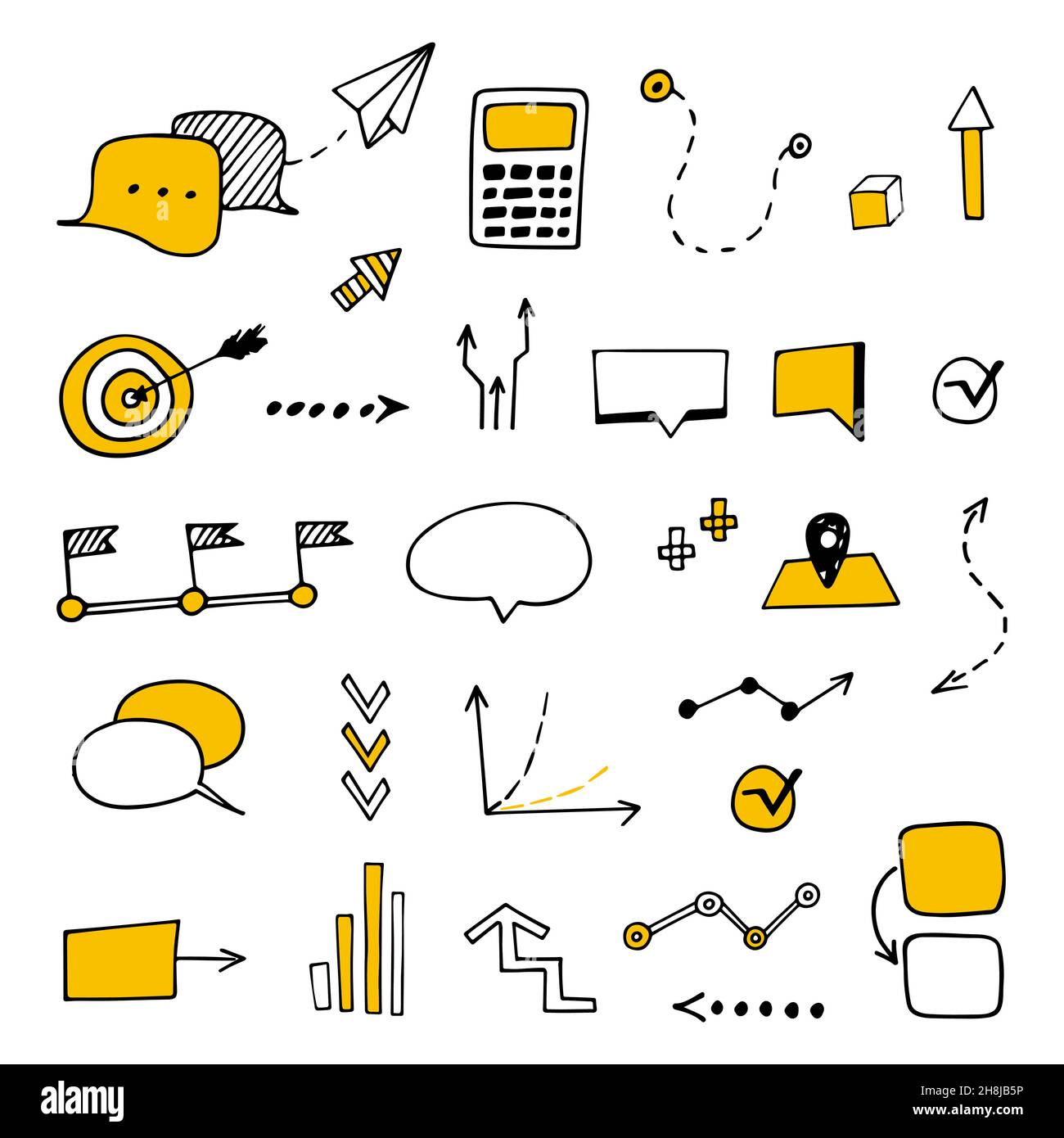 Vector hand drawn infographic illustration. Set of business and finance ...