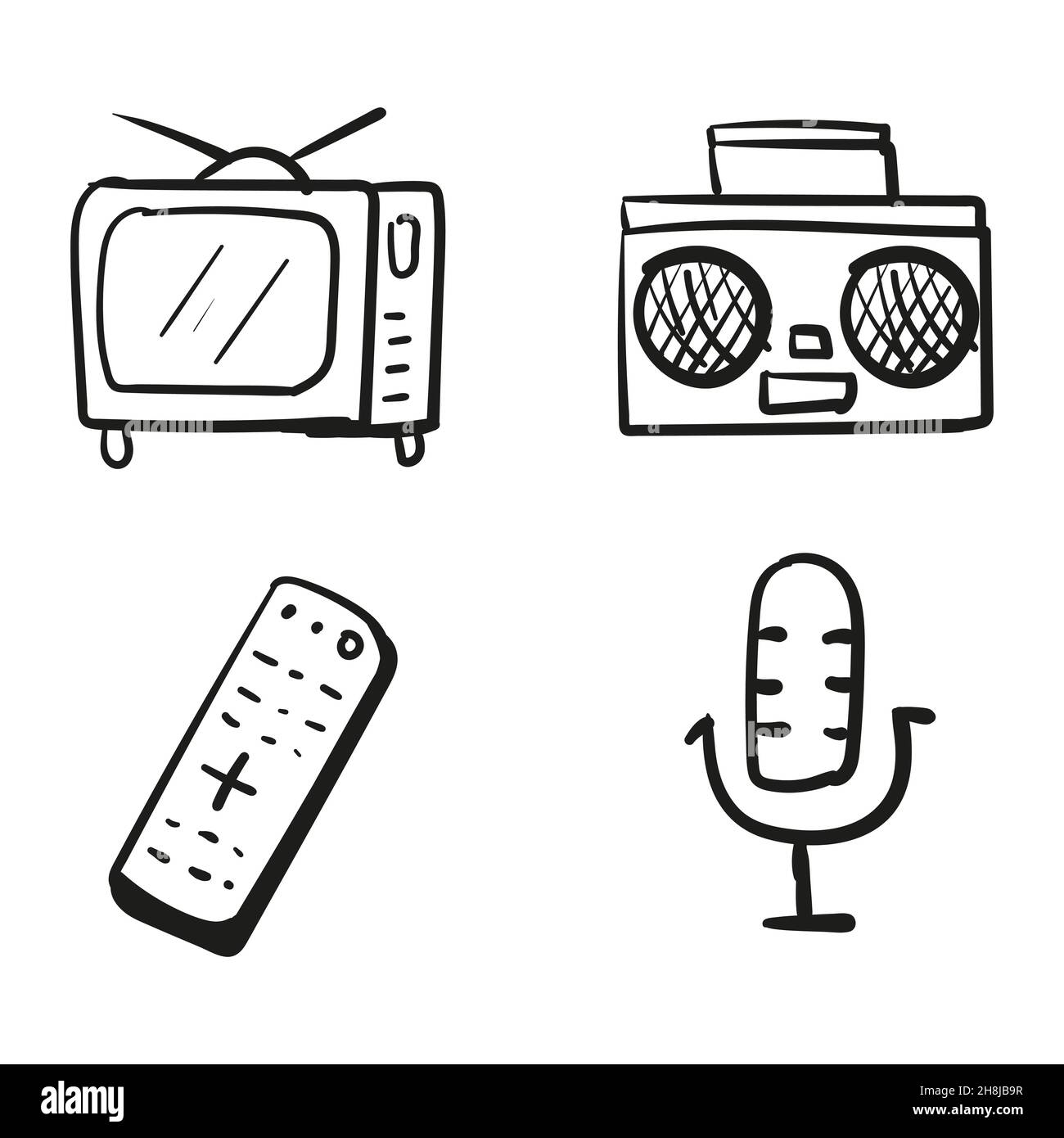 Tv doodle sketch hi-res stock photography and images - Alamy