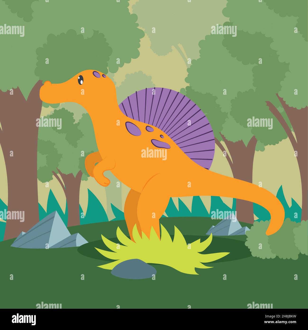 orange spinosaurus card on nature Stock Vector Image & Art - Alamy