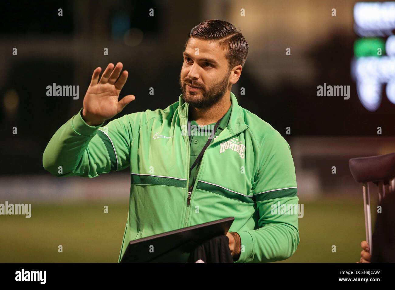 St. Petersburg, FL USA; Tampa Bay Rowdies goalkeeper Evan Louro (1 ...