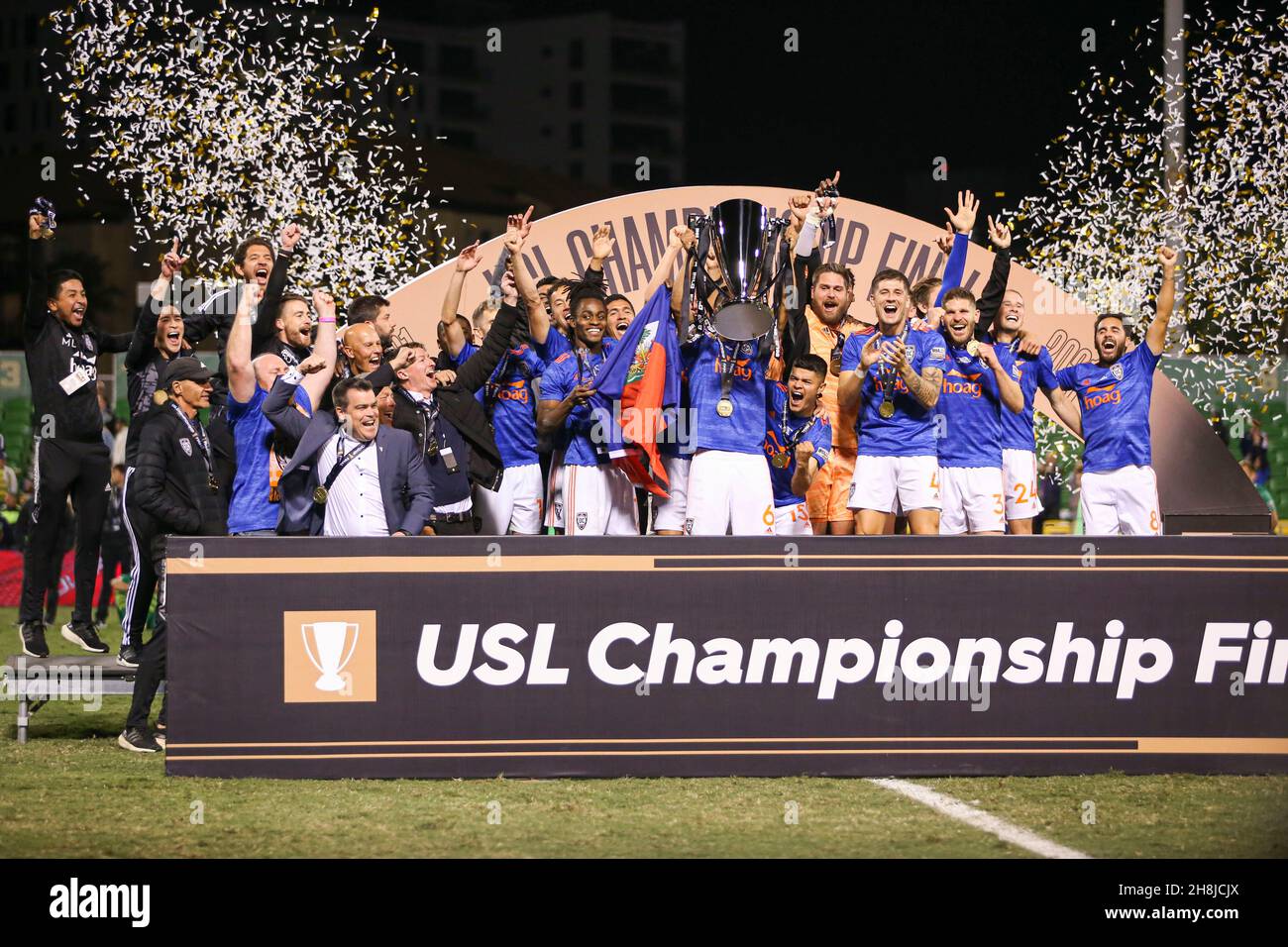 St. Petersburg, FL USA; Orange County SC celebrates as the newly ...