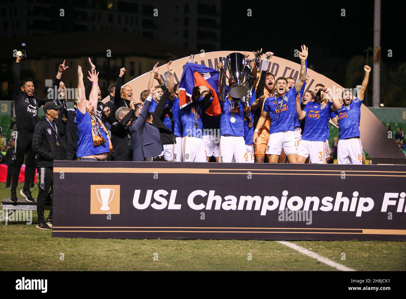 St. Petersburg, FL USA; Orange County SC celebrates as the newly ...