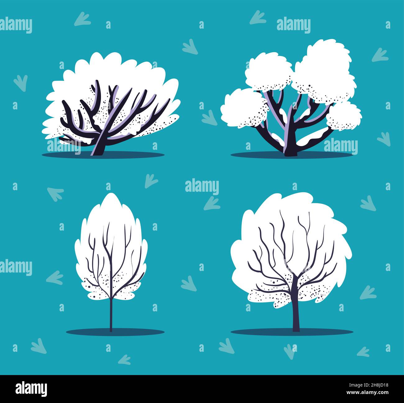 Birch trees snow Stock Vector Images - Alamy