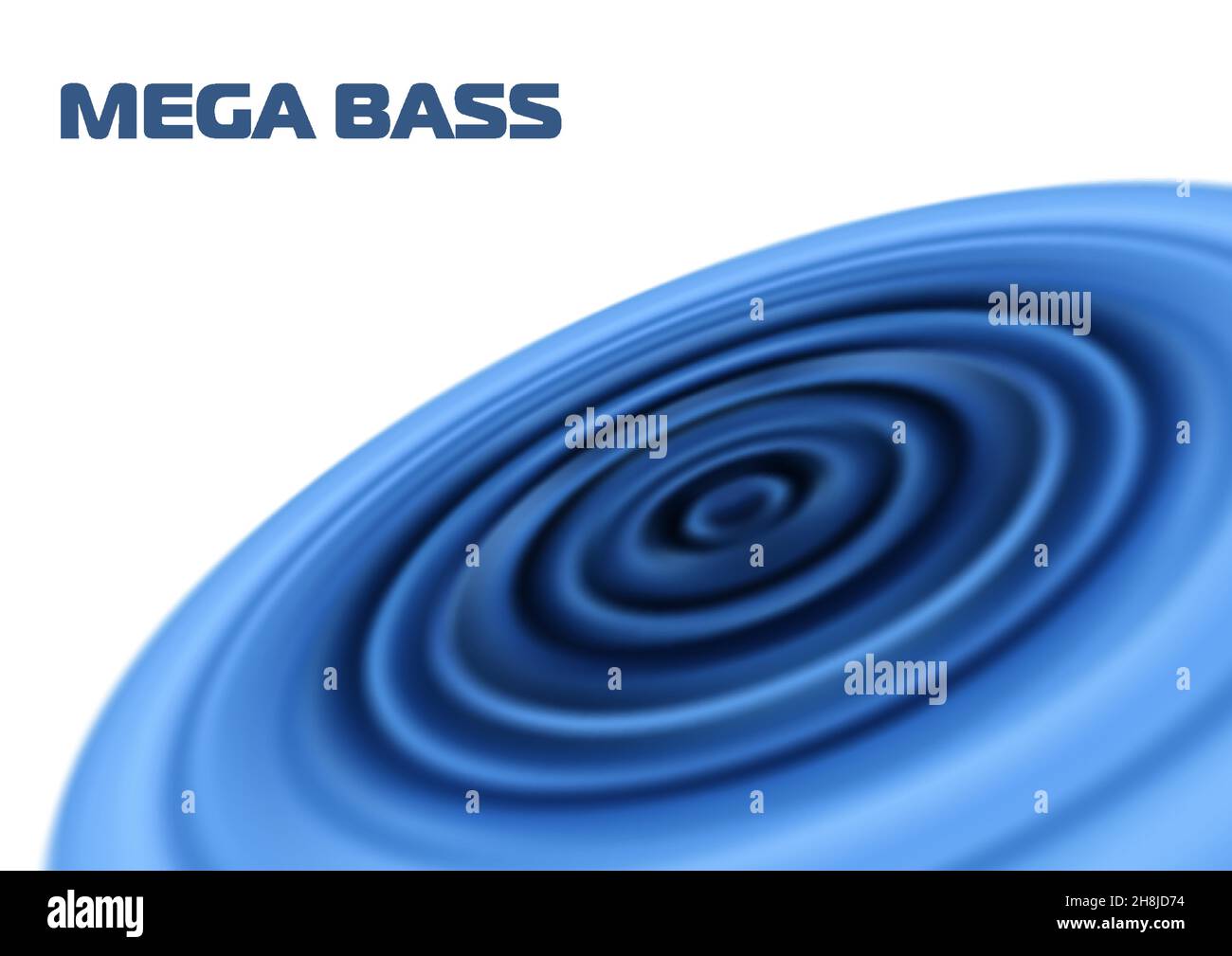 Low Frequency Dynamic Pulsating Membrane In Perspective On White Background Vector Graphic