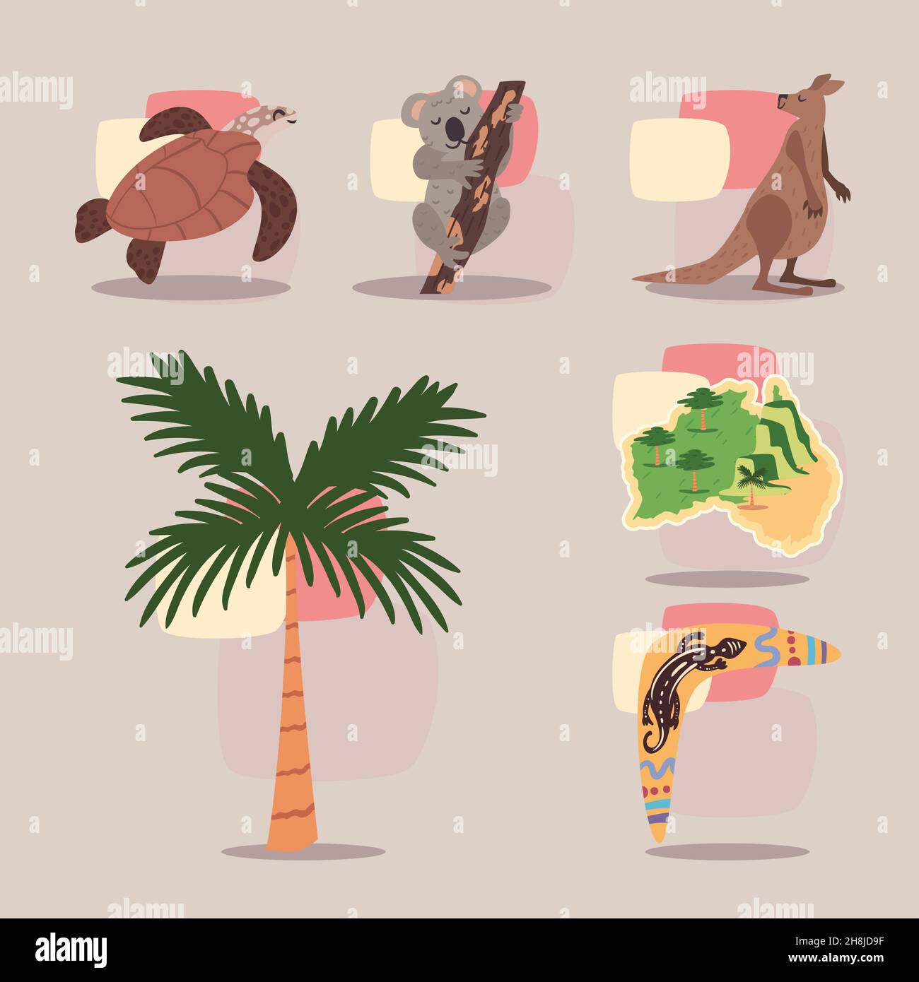 set of six australian items Stock Vector Image & Art - Alamy