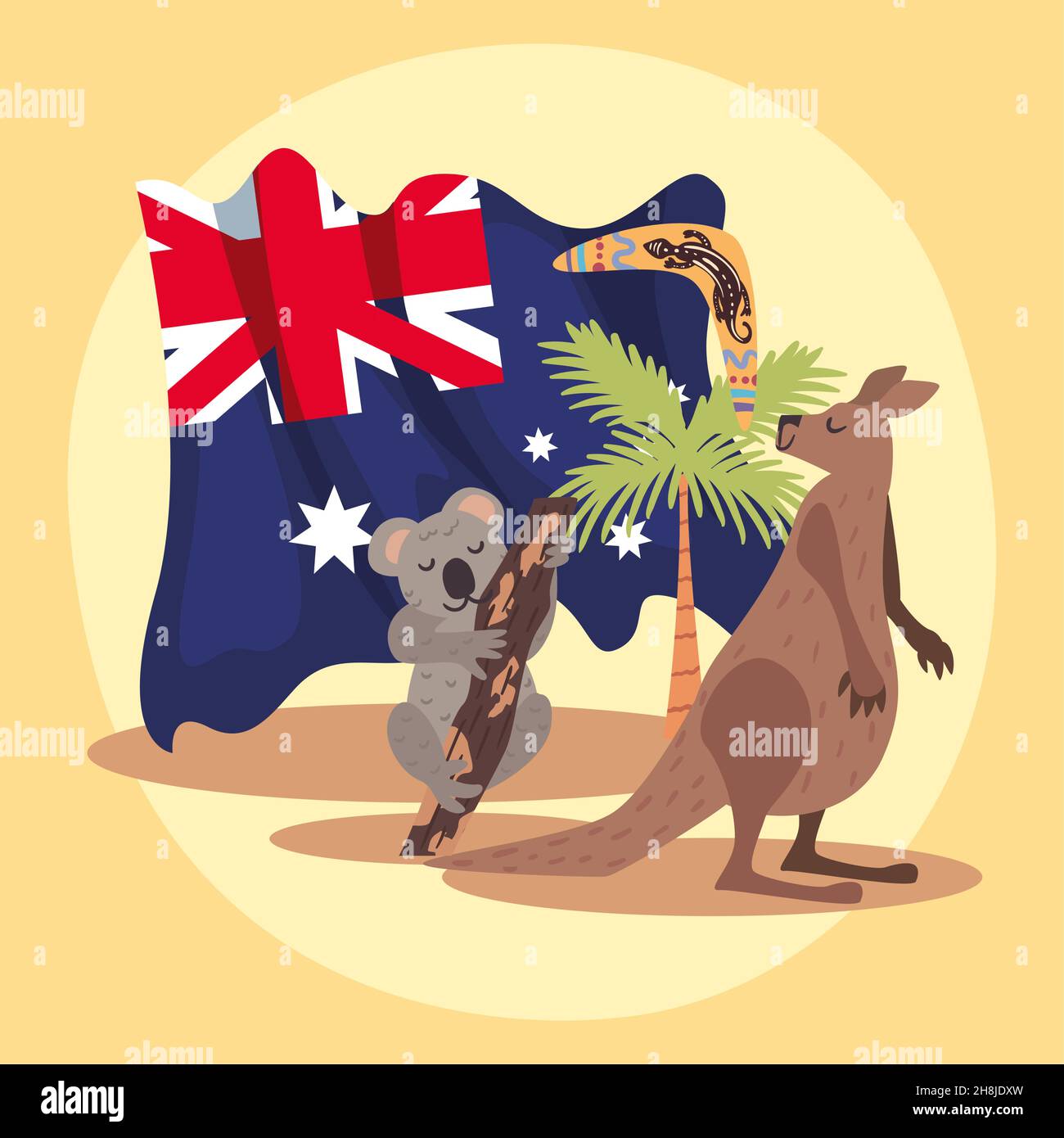 australia flag poster with animals Stock Vector Image & Art - Alamy