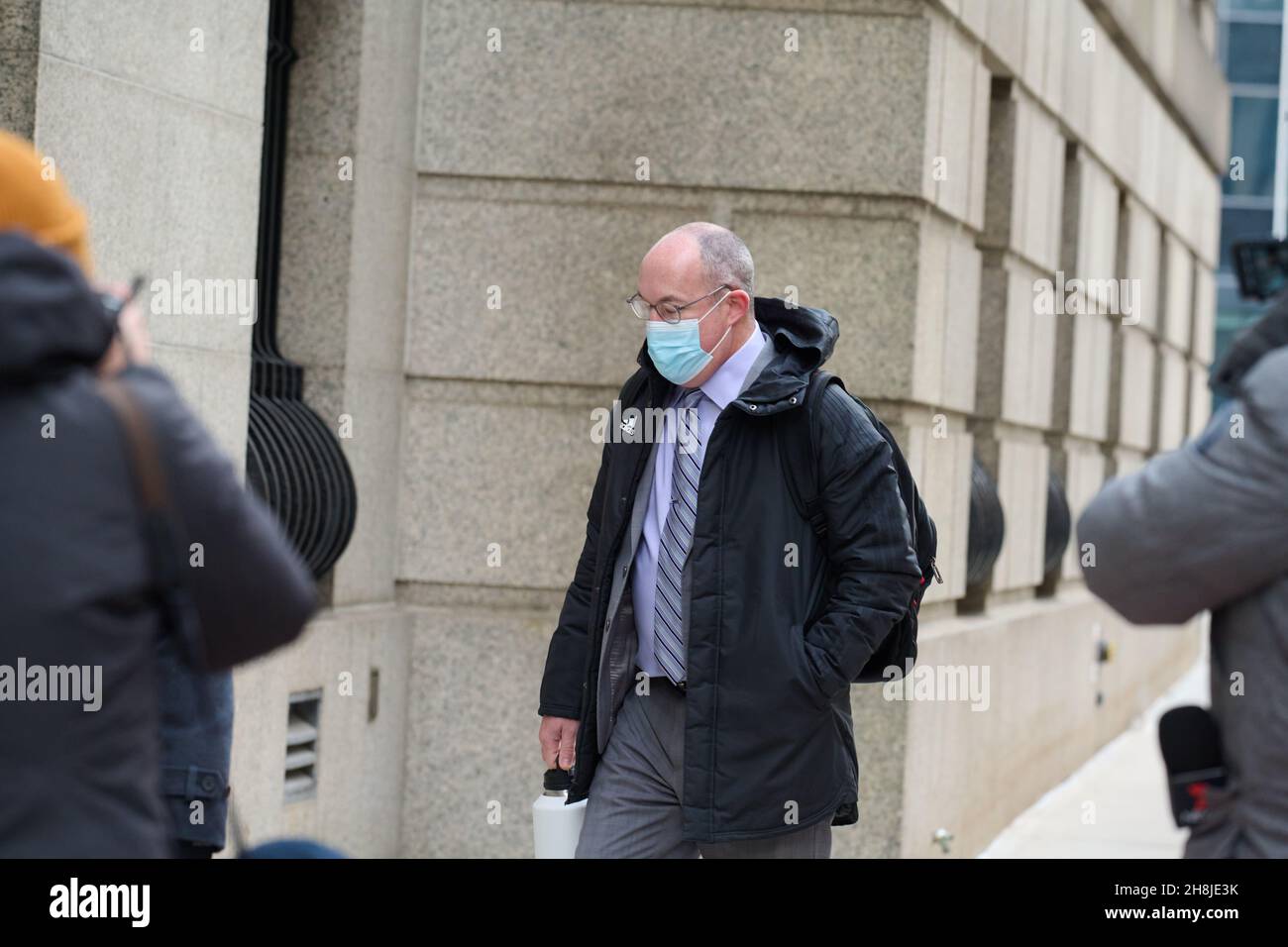 Brooklyn, New York, USA. 30th Nov, 2021. Defense team member in the ...