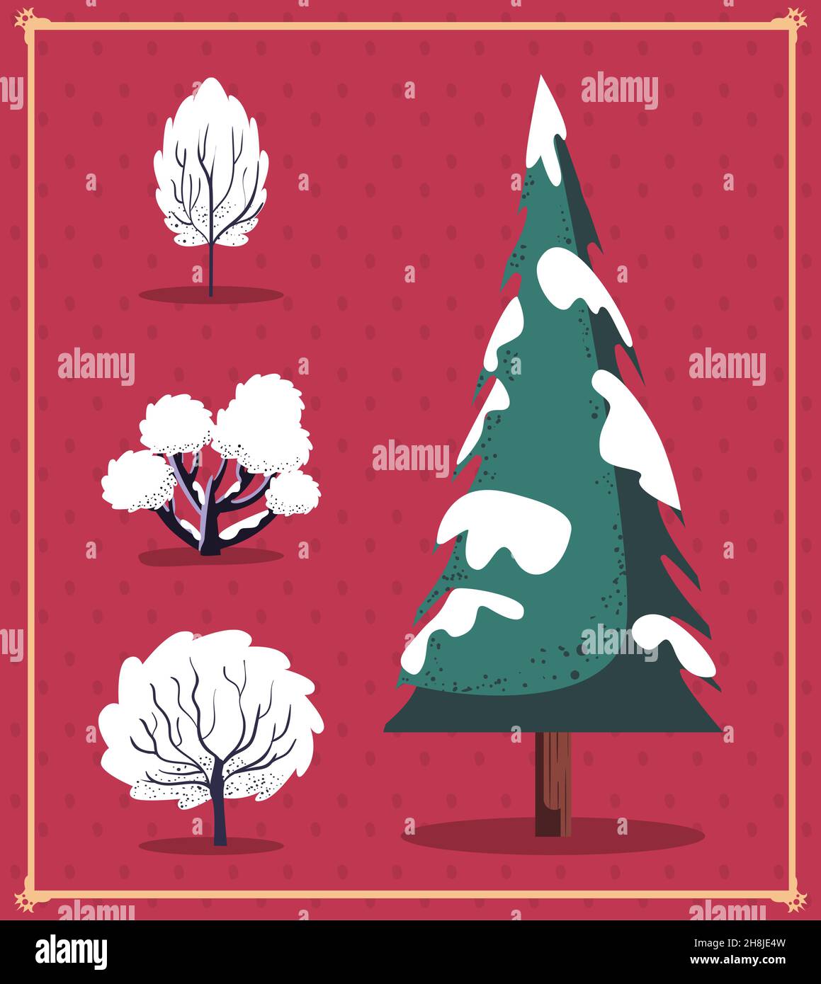 Four pine trees Stock Vector Images - Alamy