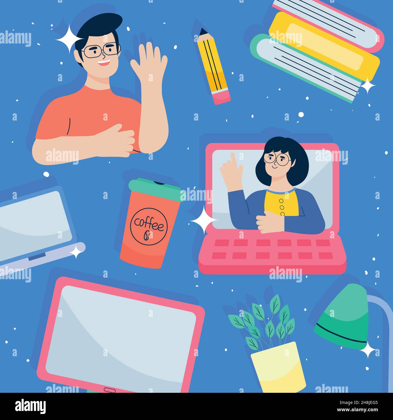online homework image with items Stock Vector Image & Art - Alamy