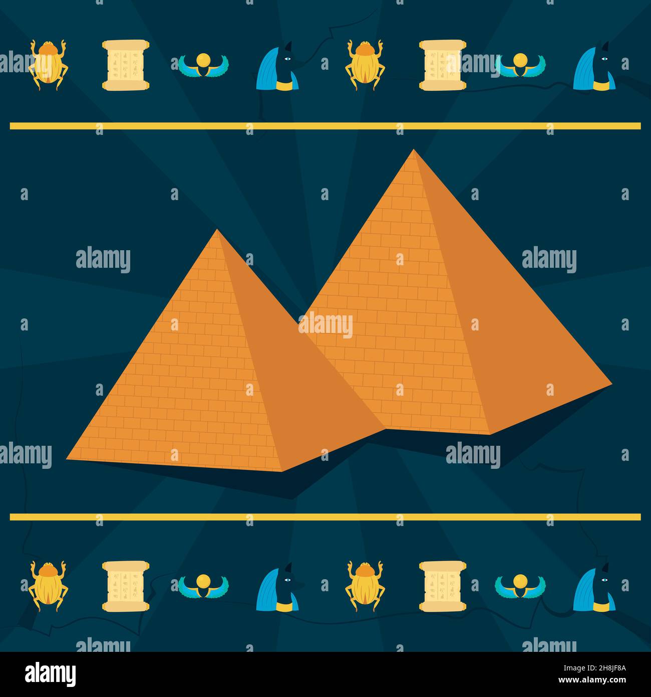 egypt pyramid poster with items Stock Vector Image & Art - Alamy