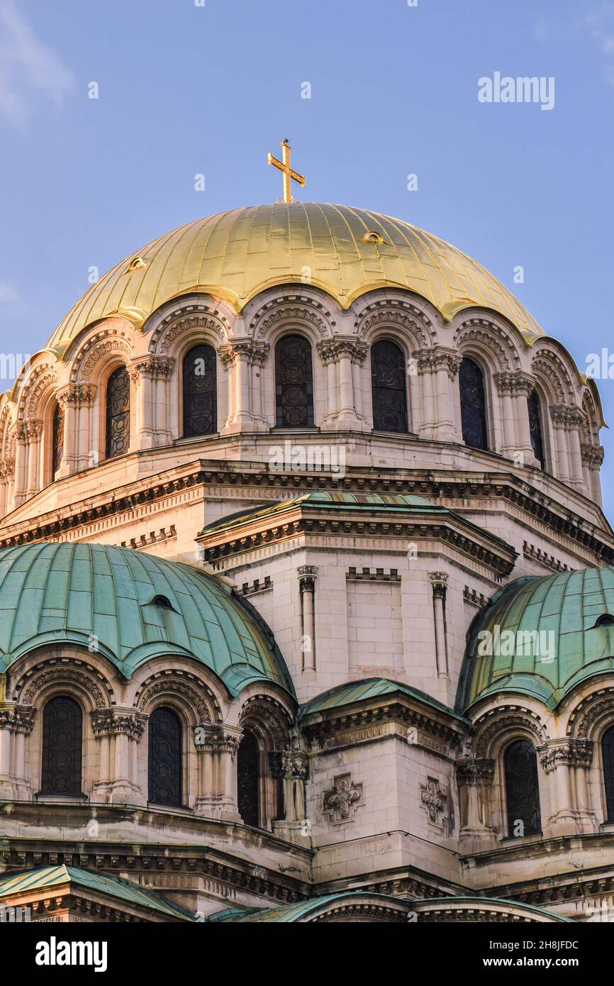 Alexander Nevsky cathedral Sofia, Bulgaria. Bulgarian Orthodox cathedral in the capital of ...
