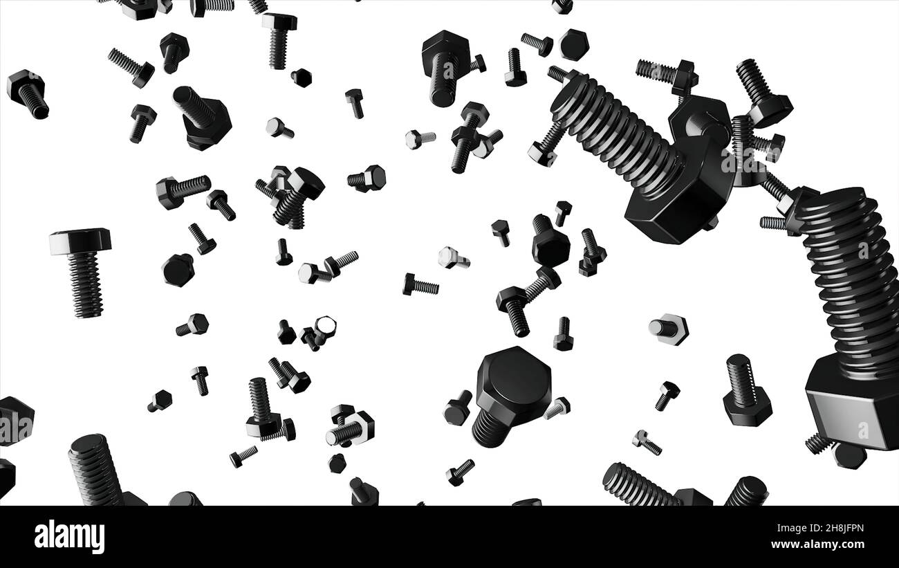 Illustration of bolts on a white background. Various views of the bolt ...